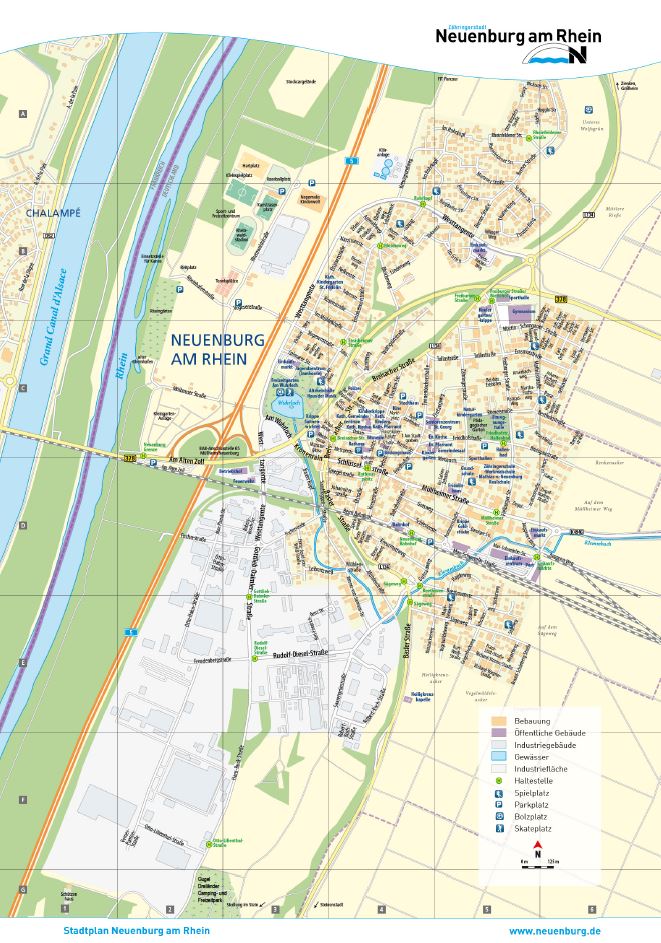 Stadt Neuenburg am Rhein - Anfahrt und Stadtplan